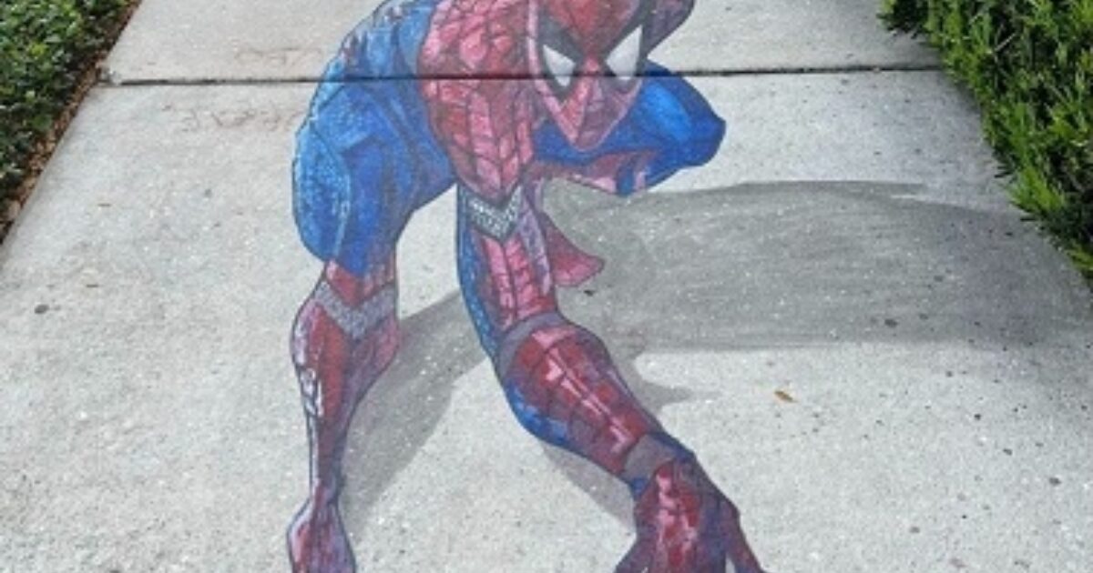 Avenue Of Art - Chalk Festival | 3-D Spider-Man